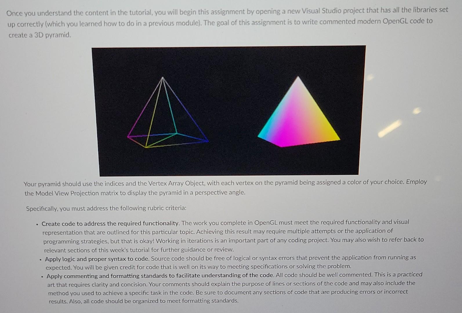 Need Help With Creating Pyramid In Modern Opengl No Chegg