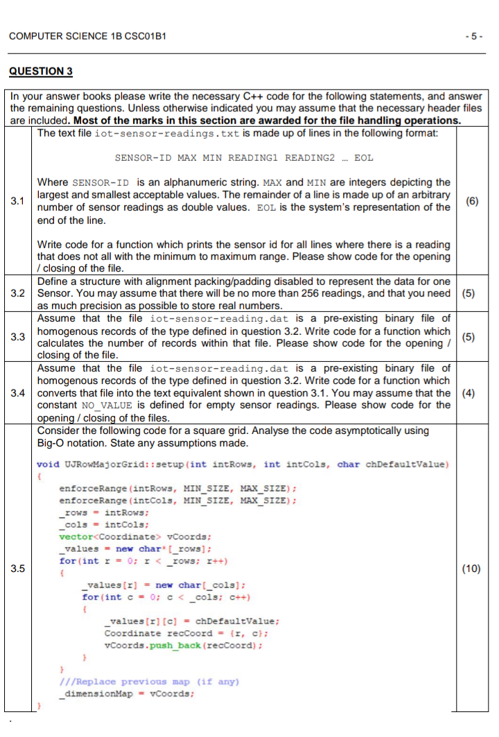 COMPUTER SCIENCE 1B CSC01B1 -6- QUESTION 4 (20 marks) | Chegg.com