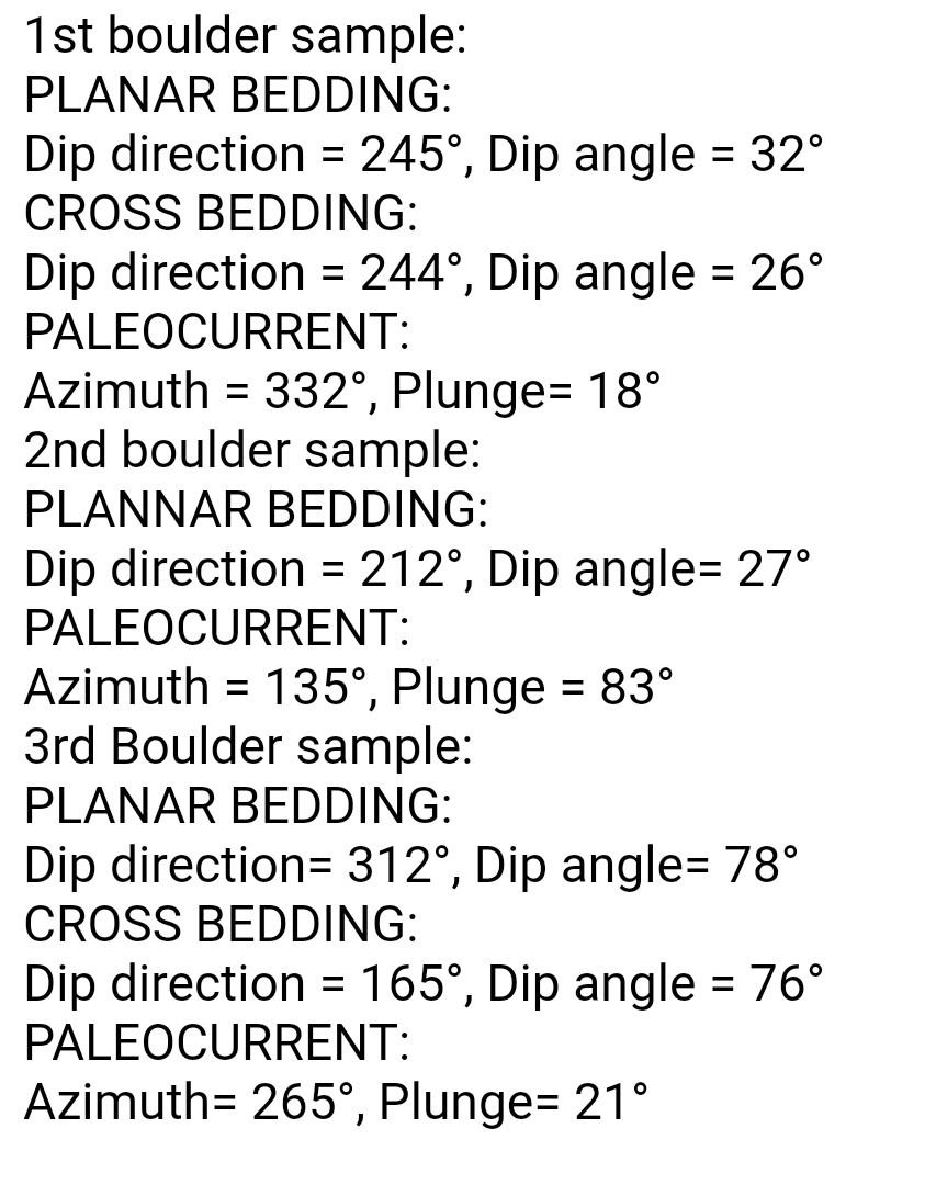 Solved Exercise 1 Measure the bedding and paleocurrent | Chegg.com