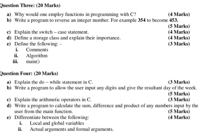 Solved SECTION A (30 Marks) Question One: (30 Marks) a) | Chegg.com