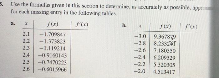 Solved a. x 5. Use the formulas given in this section to | Chegg.com