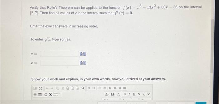Solved Verify that Rolle's Theorem can be applied to the | Chegg.com