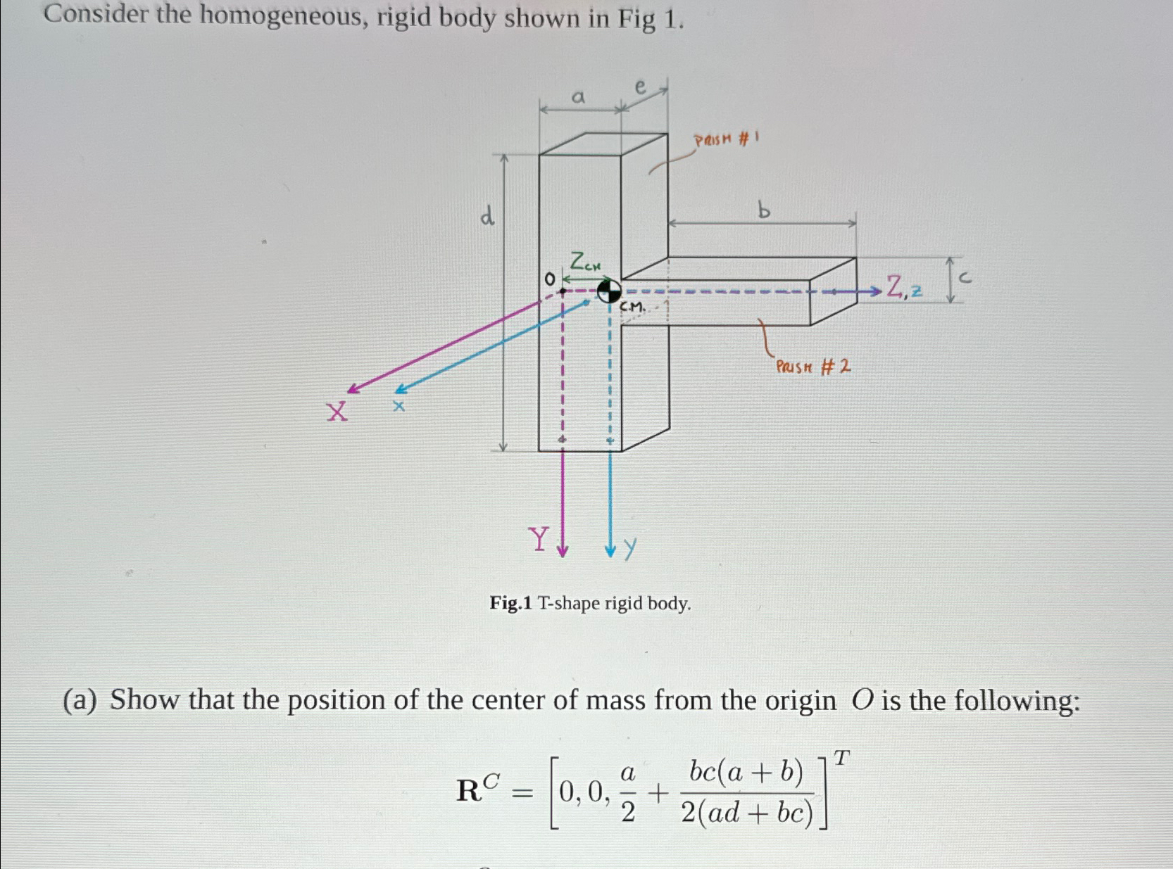 Solved Consider the homogeneous, rigid body shown in Fig | Chegg.com
