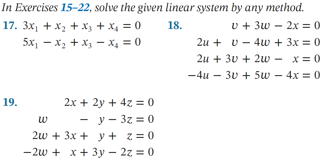 Solved In Exercises 15-22, ﻿solve the given linear system by | Chegg.com