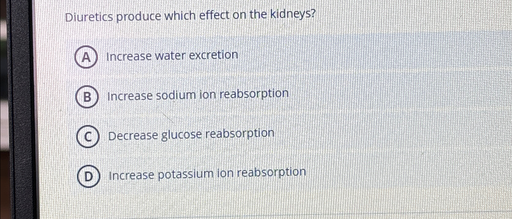 Solved Diuretics produce which effect on the | Chegg.com