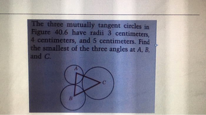 Solved The three mutually tangent circles in Figure 40.6 | Chegg.com