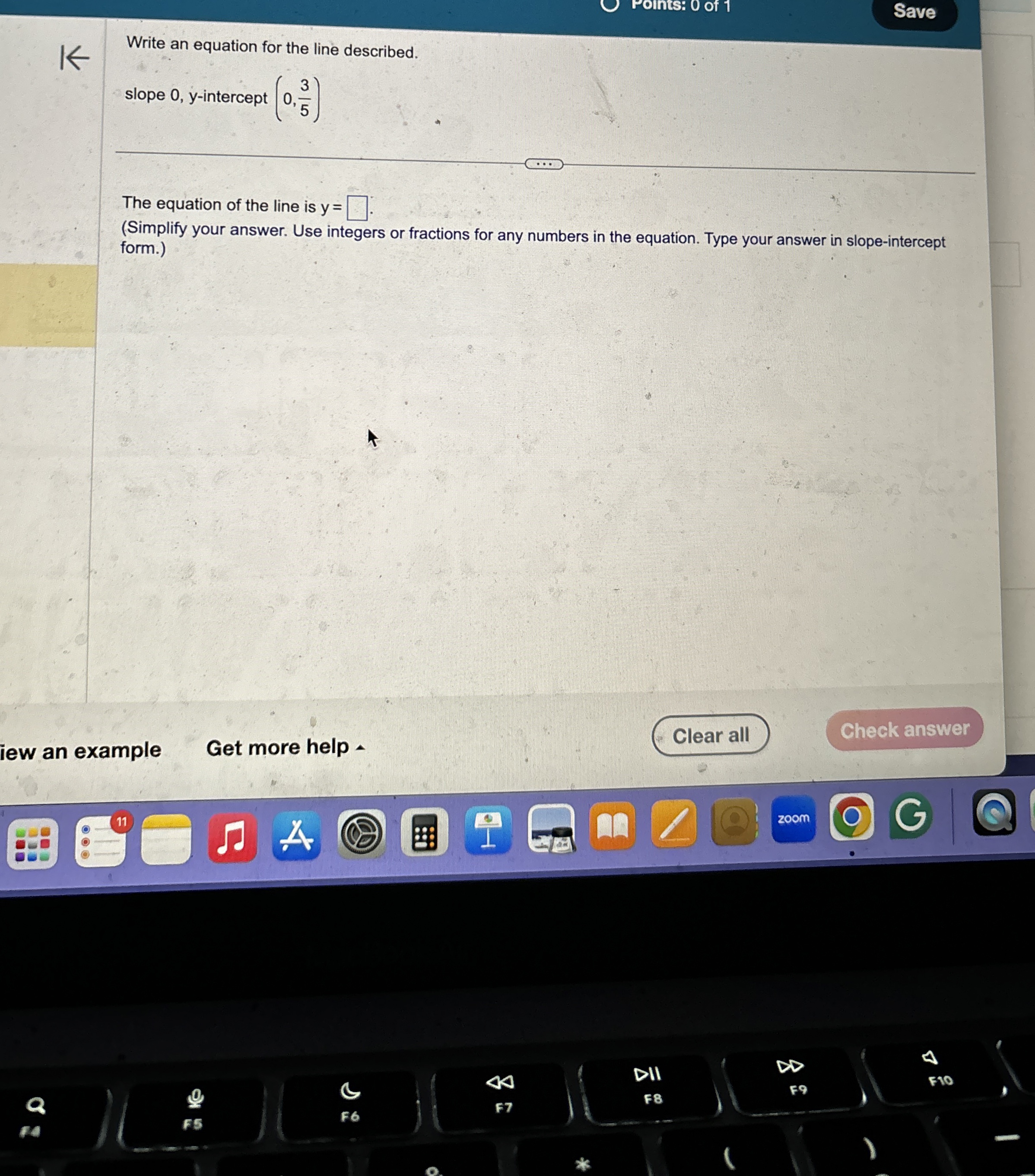 Solved Points: 0 ﻿of 1Write an equation for the line | Chegg.com