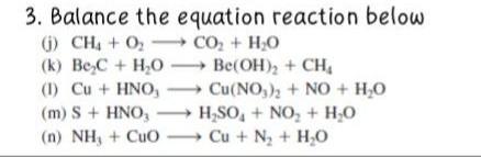 Solved Balance the equation reaction below (j) | Chegg.com