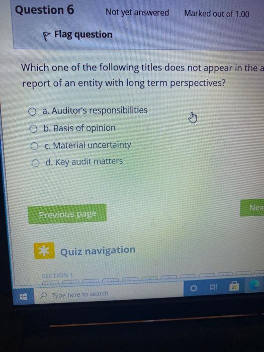 Solved Question 6 Not yet answered Marked out of 1.00 P Flag | Chegg.com