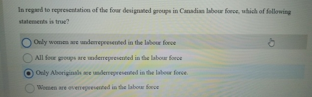 Solved In regard to representation of the four designated | Chegg.com