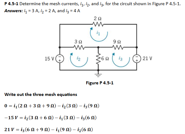 Solved P 4.5-1 ﻿Determine the mesh currents, i1,i2, ﻿and i3, | Chegg.com