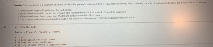 Solved Python: The code below is a fragment of a basic | Chegg.com