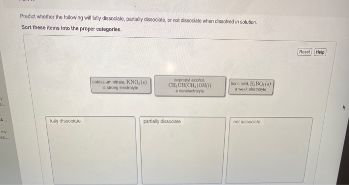 Solved Predict Whether The Following Will Fully Dissociate 