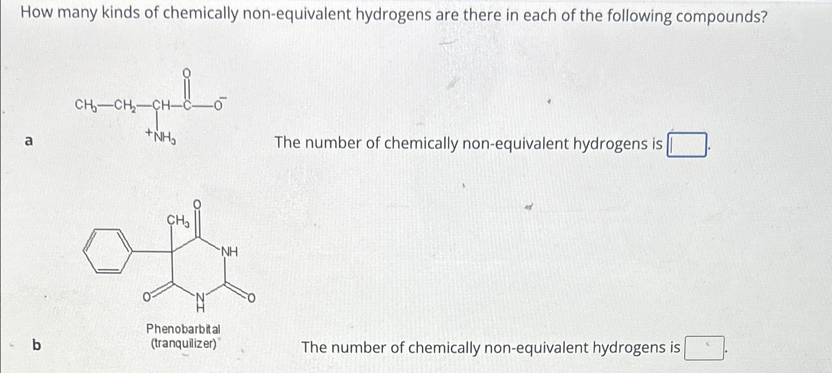 Solved How many kinds of chemically non-equivalent hydrogens | Chegg.com