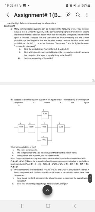Solved Questions#4 a) Many communication systems can be | Chegg.com