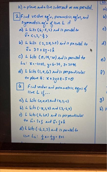 Solved 12.5 problews T/F IN R3… a) two limes paralle( to a | Chegg.com
