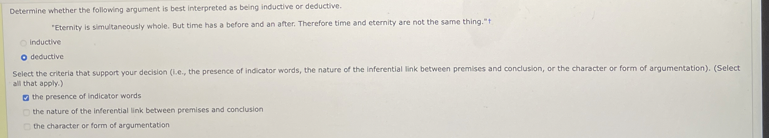 Solved Determine whether the following argument is best | Chegg.com