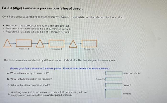 Solved PA 3-3 (Algo) Consider a process consisting of | Chegg.com