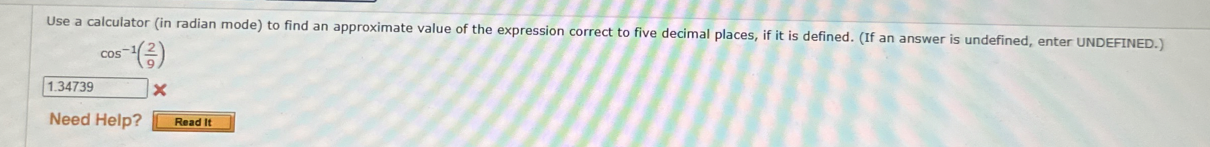 Solved Use a calculator (in radian mode) ﻿to find an | Chegg.com