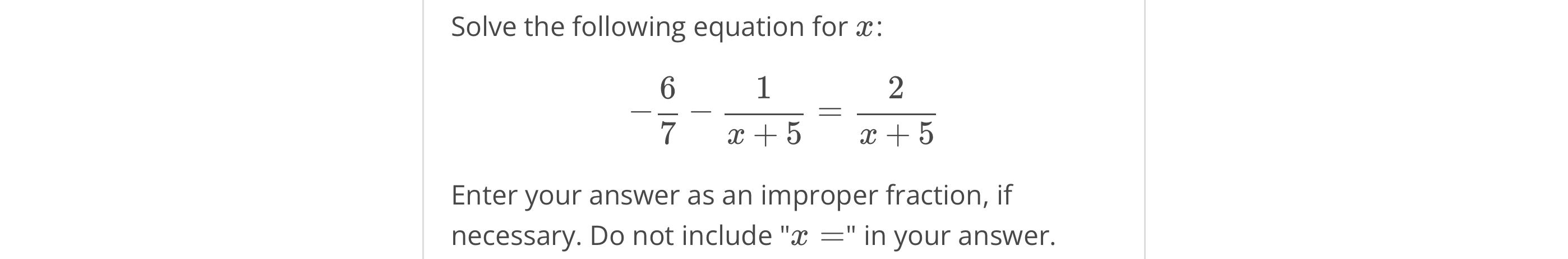Solved Solve the following equation for x | Chegg.com