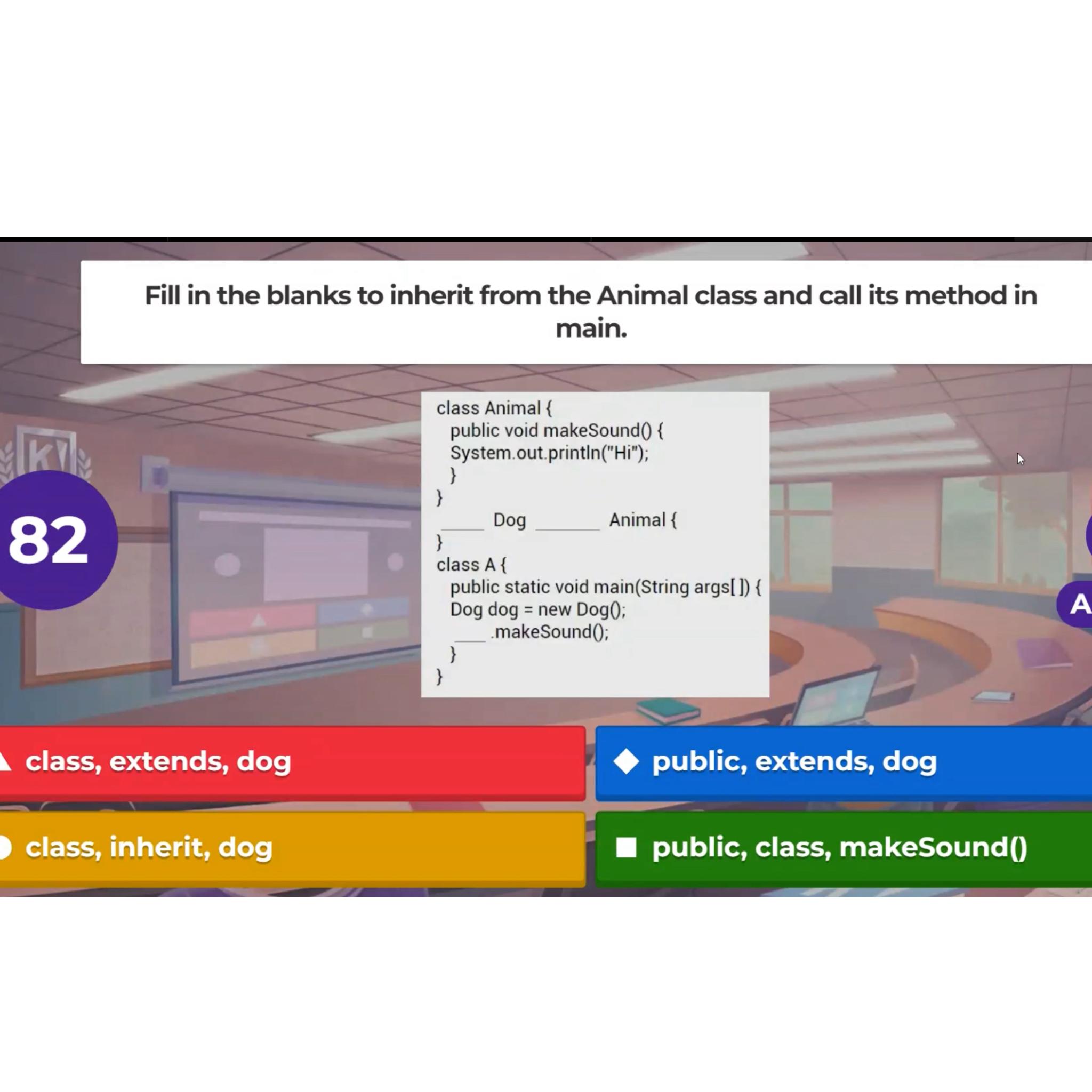 Solved Fill in the blanks to inherit from the Animal class | Chegg.com