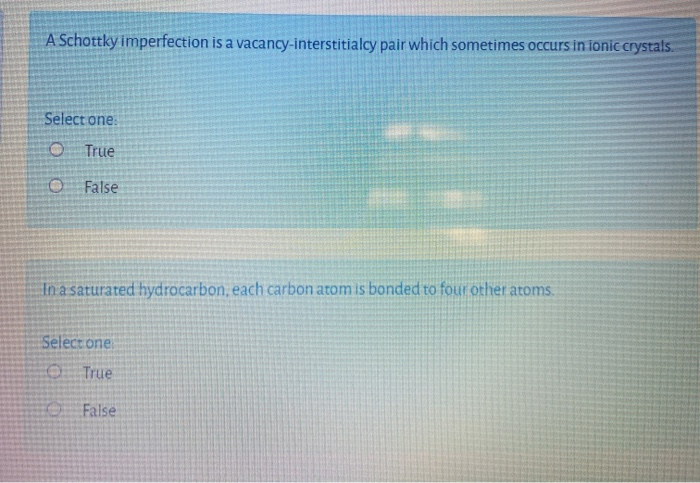 Solved A Schottky imperfection is a vacancy-interstitialcy | Chegg.com