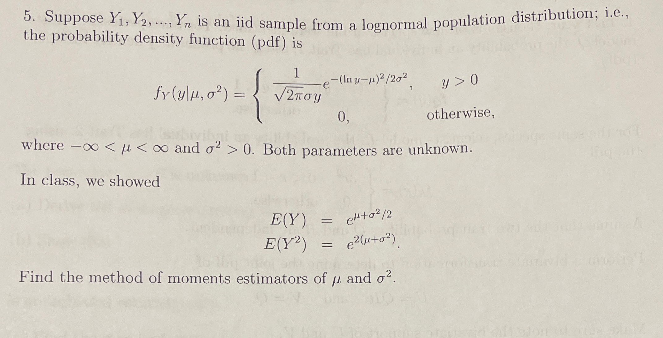 Solved Suppose Y1,Y2,dots,Yn ﻿is an iid sample from a | Chegg.com