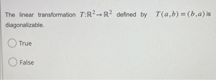 Solved The linear transformation T:R2→R2 defined by | Chegg.com