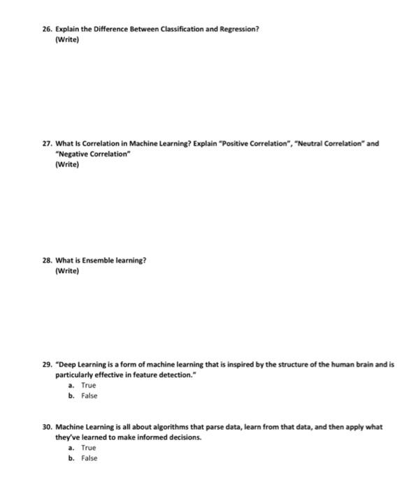 Solved 26. Explain the Difference Between Classification and | Chegg.com