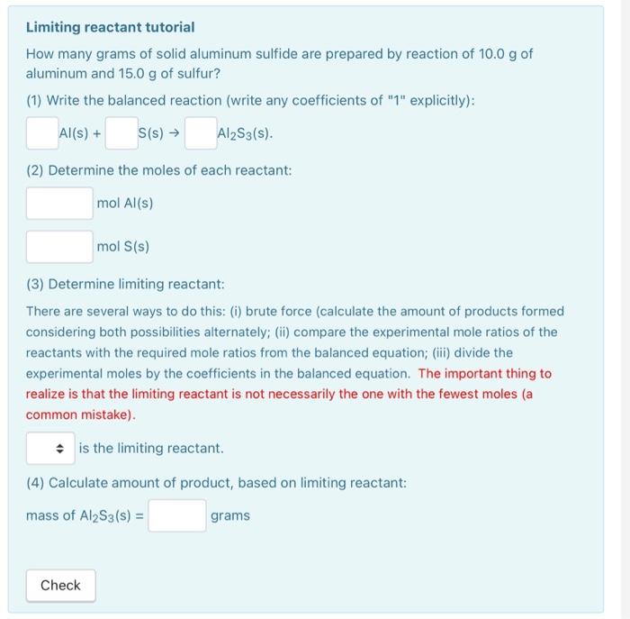 Solved Limiting reactant tutorial How many grams of solid | Chegg.com