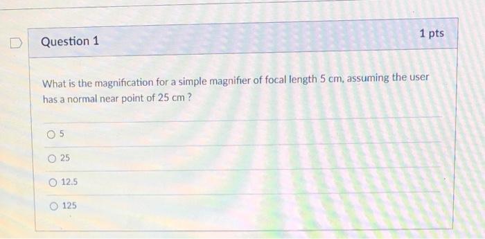 Solved What is the magnification for a simple magnifier of | Chegg.com