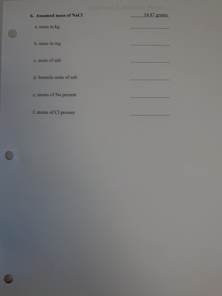 Solved Lab 8. Data Sheet: Gram - Mole - Particle Conversion | Chegg.com