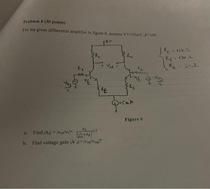 Solved Problem 6 ( 30 points) For the given differential | Chegg.com Solved Problem 6 ( 30 points) For the given differential | Chegg.com