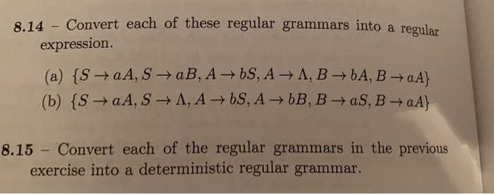 Solved 014 - Convert each of these regular grammars into a | Chegg.com