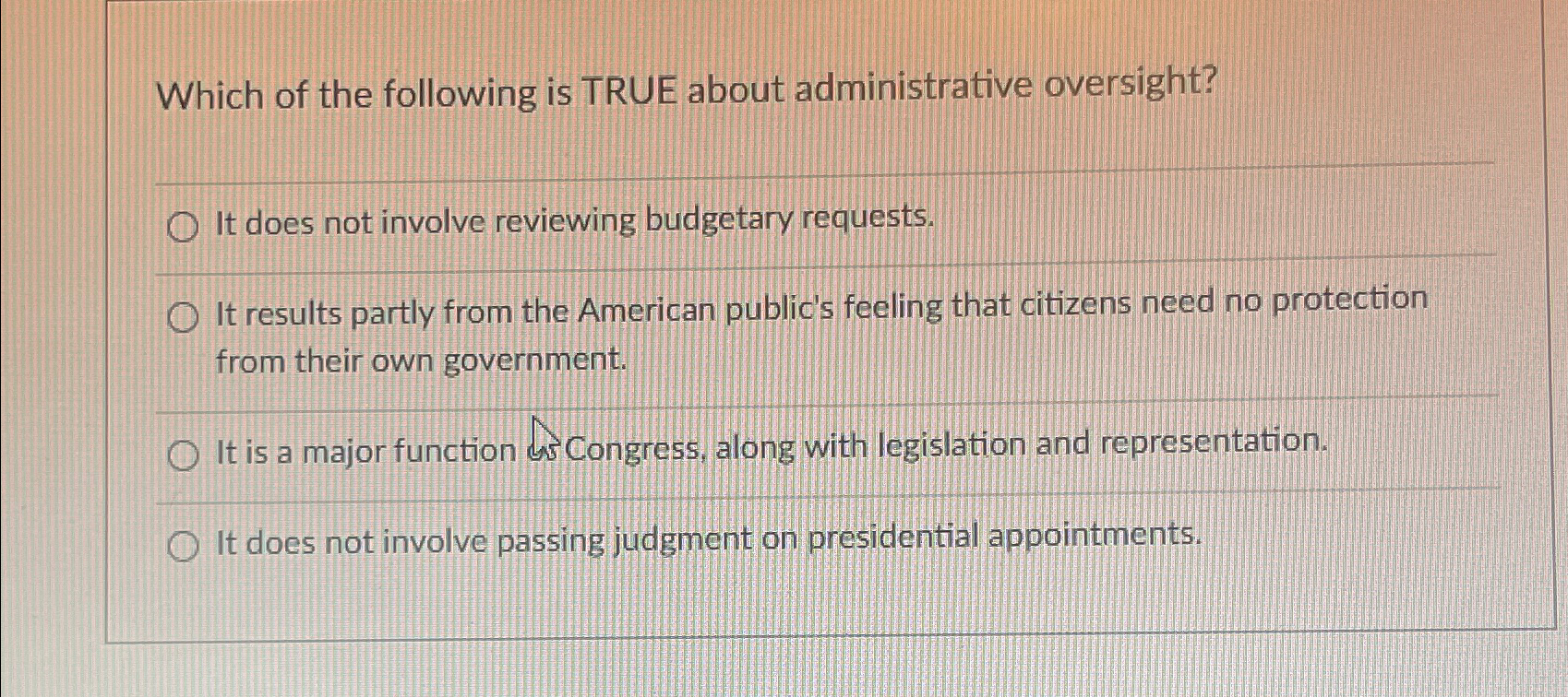 Solved Which of the following is TRUE about administrative | Chegg.com