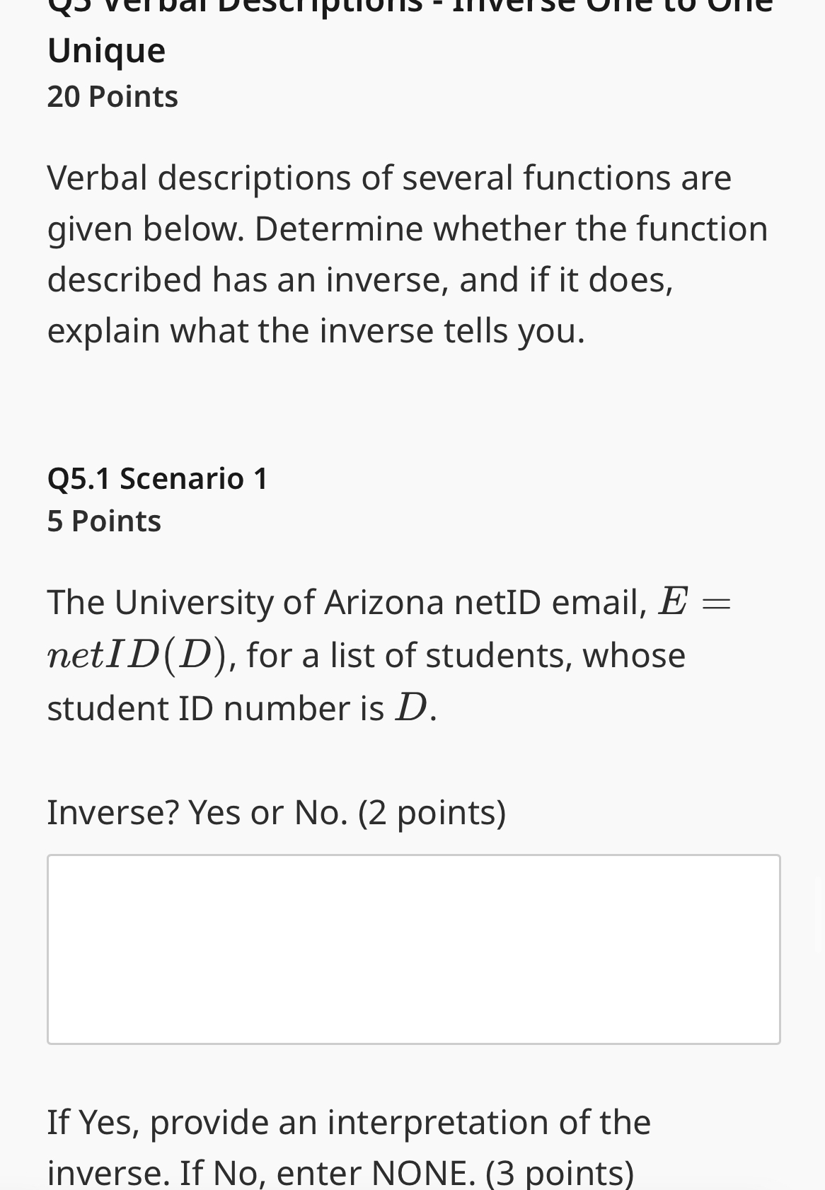 [Solved]: Unique 20 Points Verbal descriptions of several fu