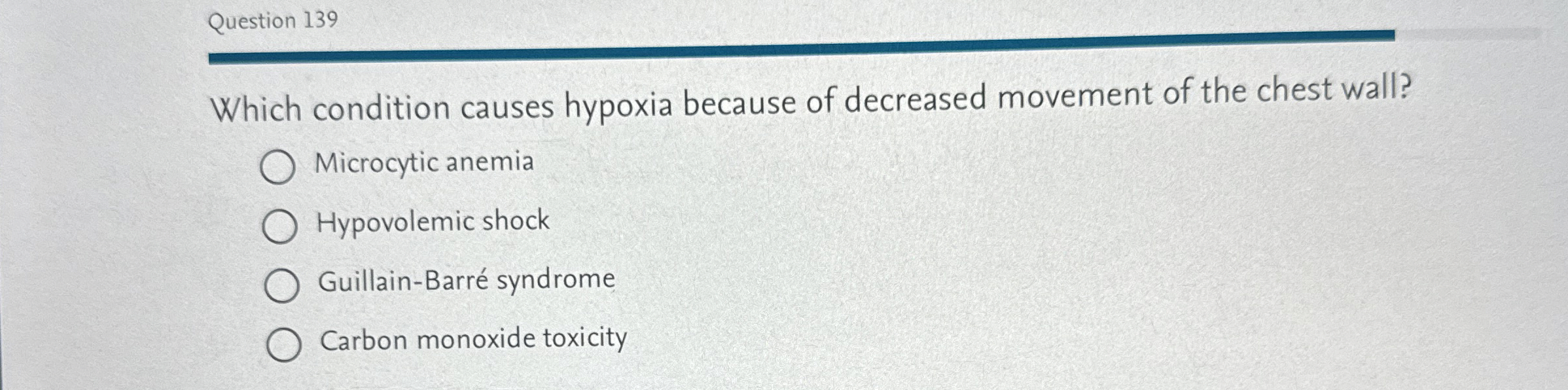 Solved Question 139Which condition causes hypoxia because of | Chegg.com