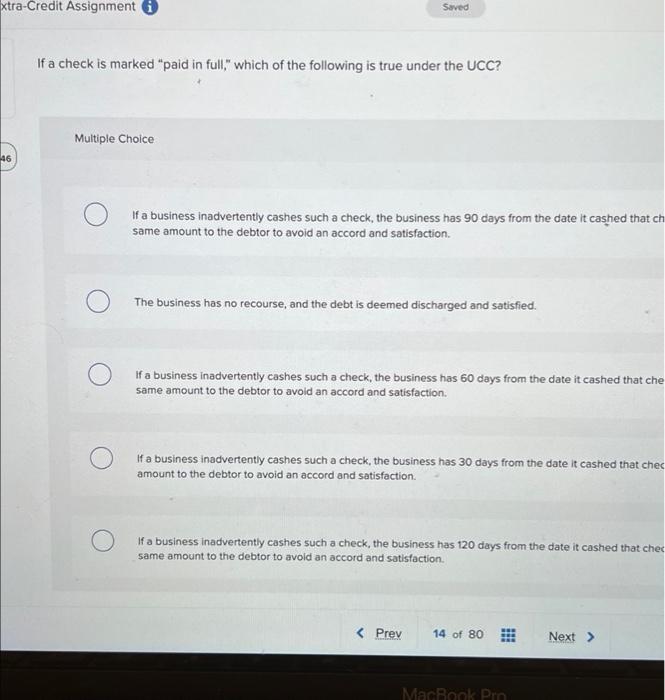 Solved xtra-Credit Assignment i Saved If a check is marked | Chegg.com