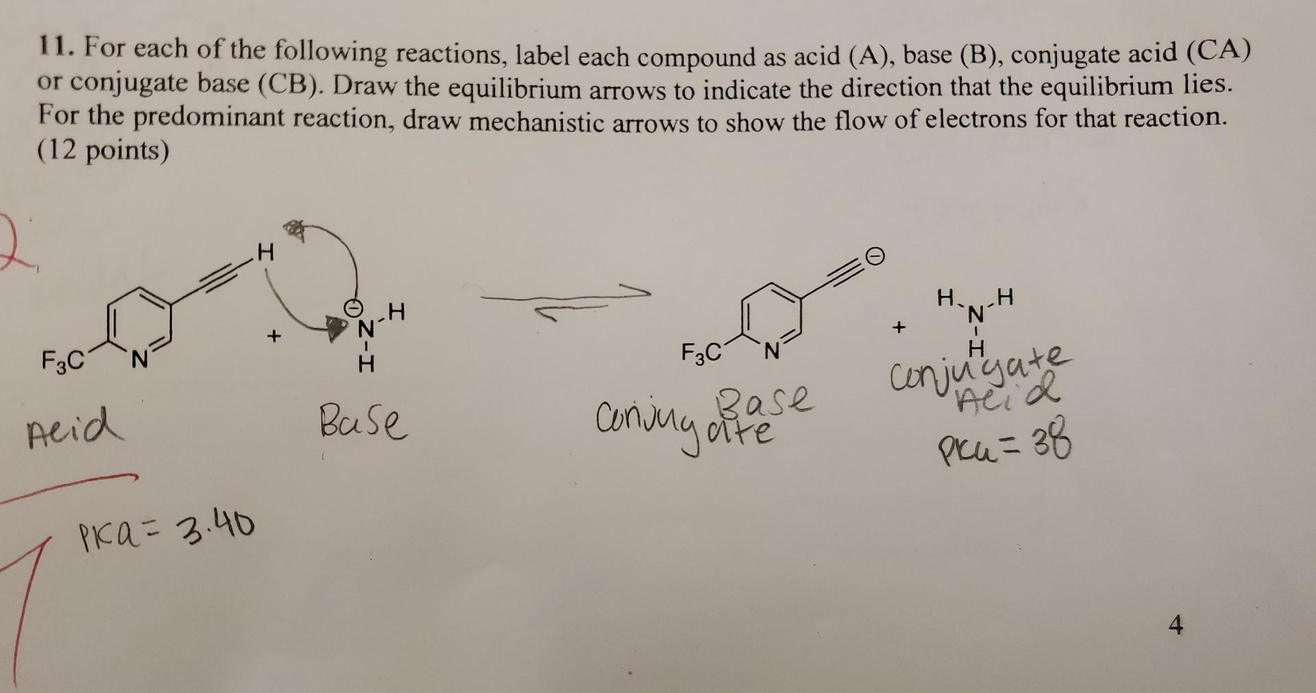 Solved 11. For each of the following reactions, label each | Chegg.com