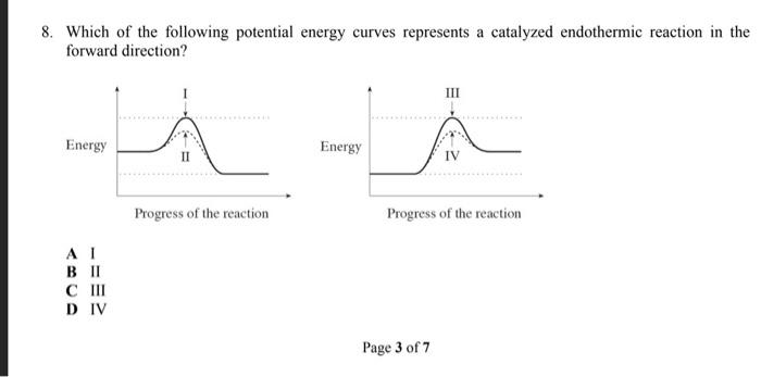 Solved 8. Which of the following potential energy curves | Chegg.com