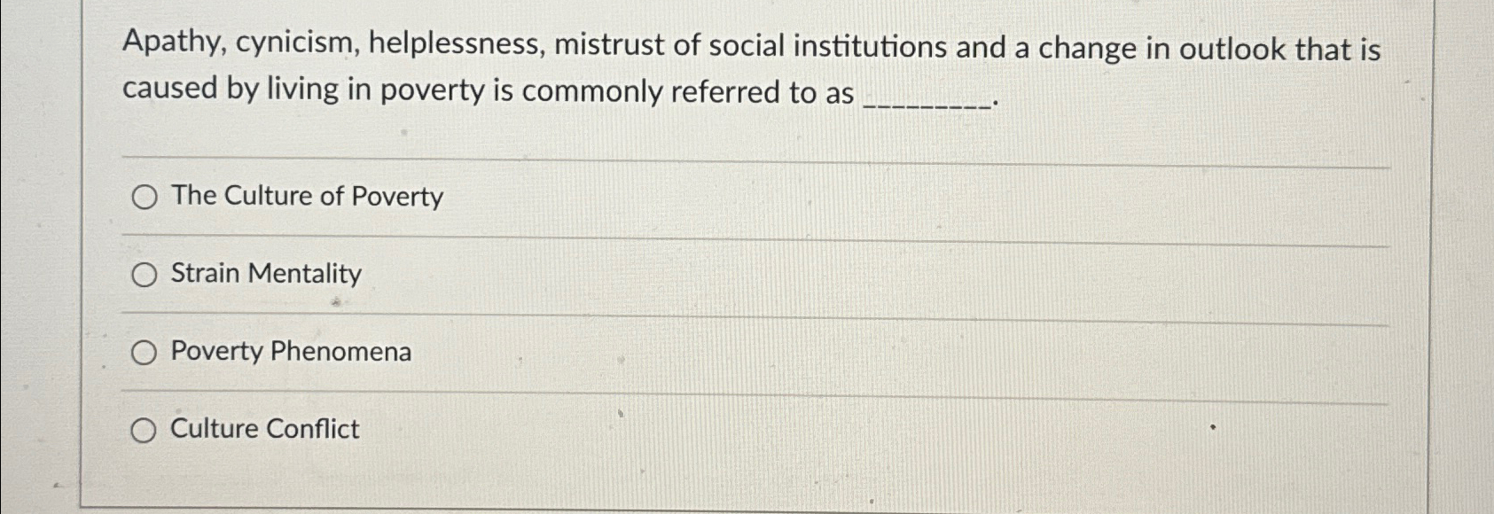 Solved Apathy, cynicism, helplessness, mistrust of social | Chegg.com