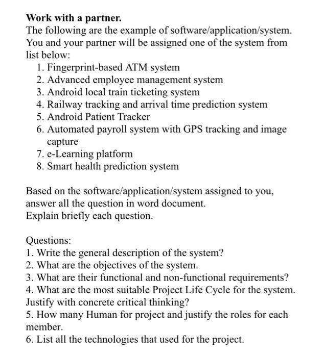 Solved Work with a partner. The following are the example of | Chegg.com