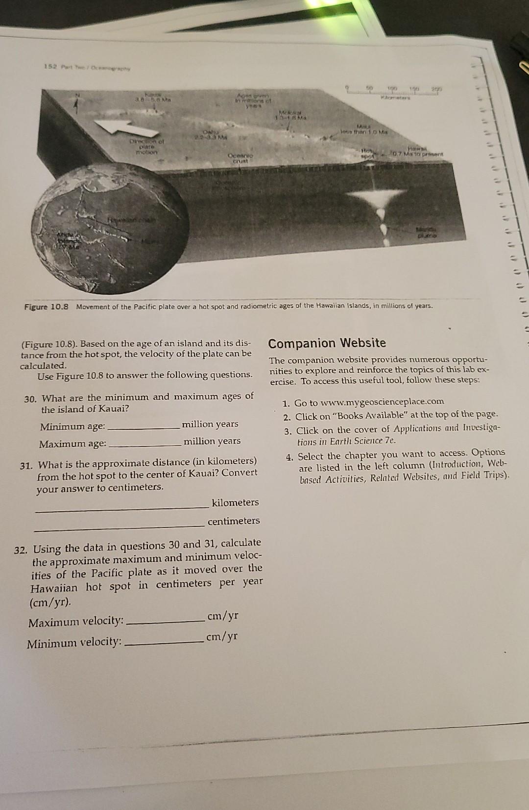 Solved SUMMARY/REPORT PAGE EXERCISE 10 The Dynamic Ocean | Chegg.com