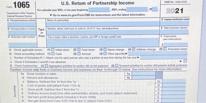 - Form 1065 - Schedule B-1 - Schedule K-15 - Word/ | Chegg.com