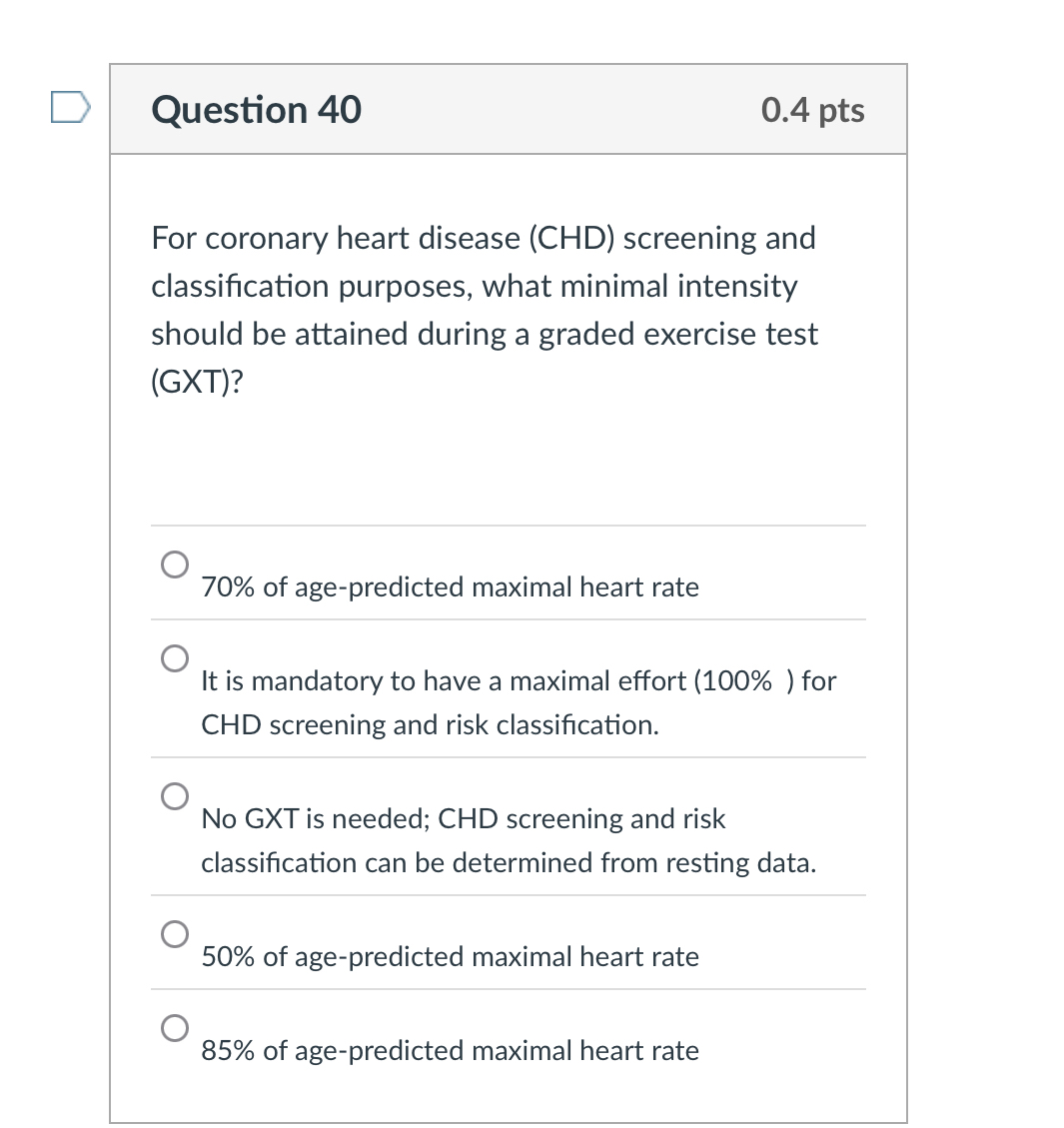 Solved Question 400.4 ﻿ptsFor coronary heart disease (CHD) | Chegg.com