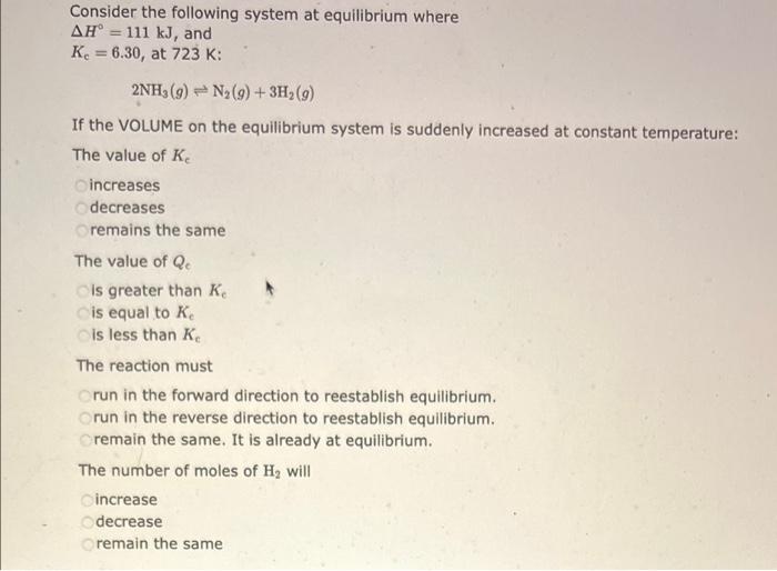 Solved ΔH∘=16.1 kJ, and Kc=6.50×10−3, at 298 K : | Chegg.com