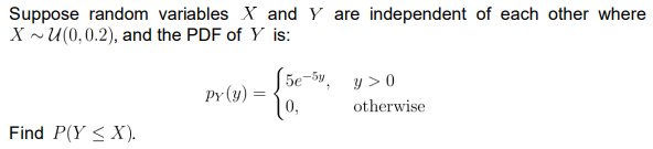 Suppose random variables x ﻿and Y ﻿are independent of | Chegg.com