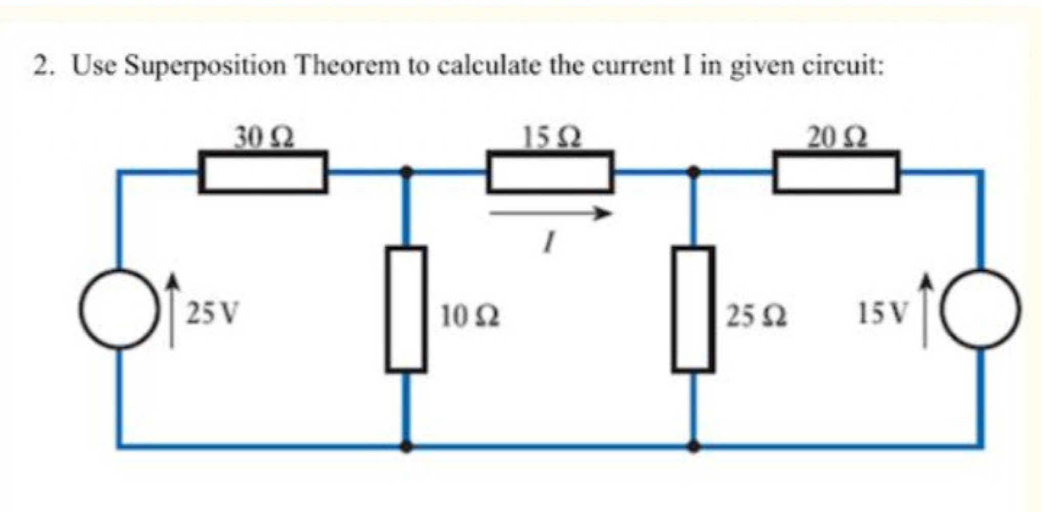 Solved Use Superposition Theorem to calculate the current I | Chegg.com