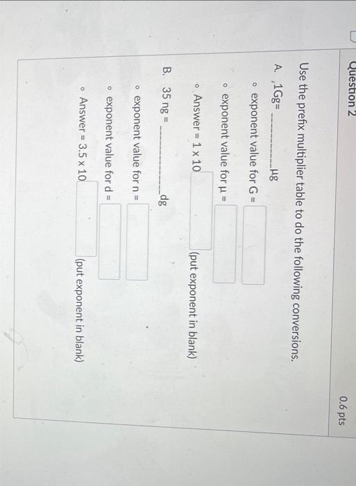 Solved Use the prefix multiplier table to do the following | Chegg.com
