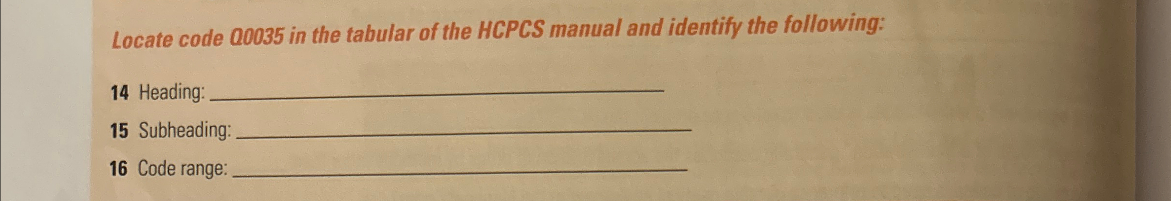 Locate code Q0035 ﻿in the tabular of the HCPCS manual | Chegg.com